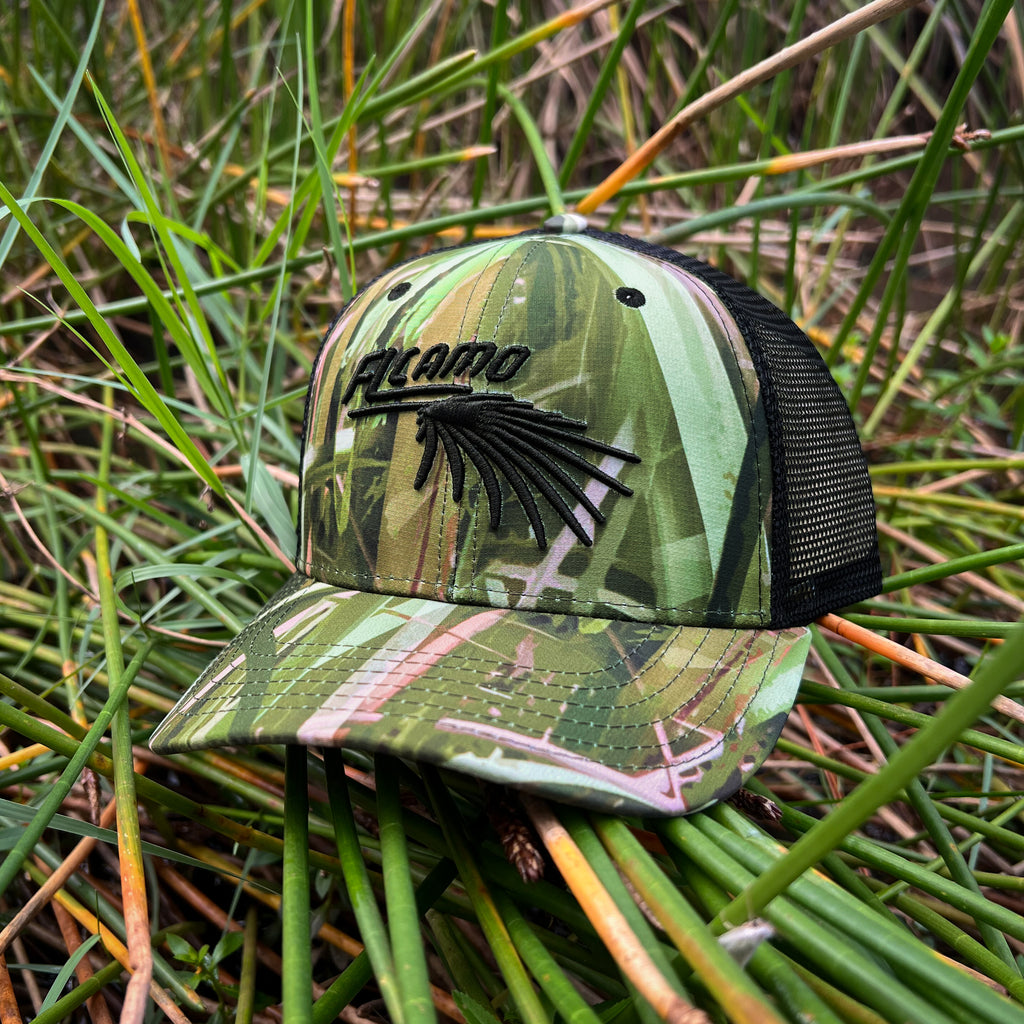 Lightweight mid crown 6 panel trucker hat - FL Camo Glades (SnapBack O ...
