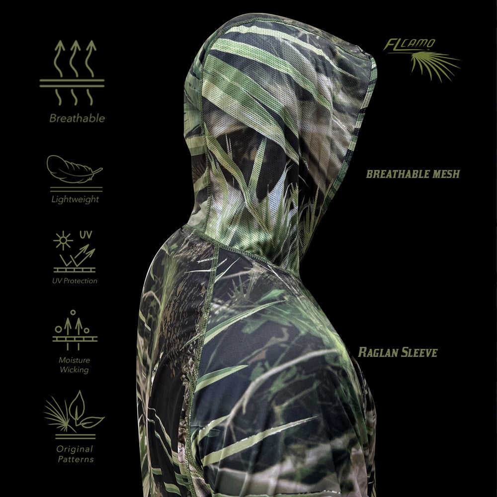 Youth Lightweight Performance Long Sleeve Hooded shirt - FL camo Palme – FL Camo - Florida and ...