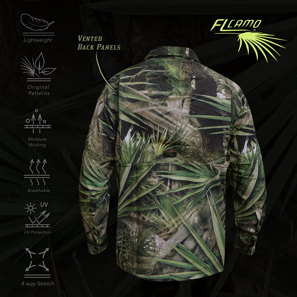 Performance Button Down- FL Camo Palmetto – FL Camo - Florida and The ...